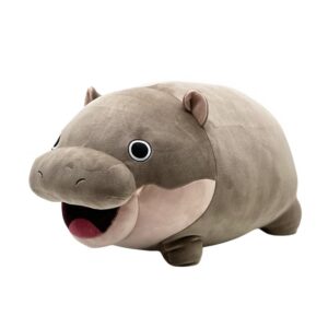 2024 moo deng hippo plush, 16" cute pygmy hippo plushie toy for fans gift, soft baby hippopotamus stuffed animal pillow for kids and adults