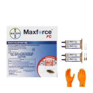 maxforce fc roach bait gel 4 tubes | premium usa supply gloves for safe eradication | usa supply pest id card