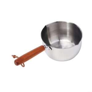 FACULX Milk Pot Mini Sauce Pan Cooking Pot Chocolate Melting Pot Stainless Steel Sauce pan with Pour Spout,Stainless Steel Hot Oil Pan Hot Sauce Pot Cooking Butter Melting Pot(500ml)