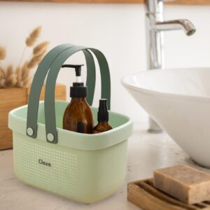 AFXGUSD Shower Caddy Basket, Organizer Storage Tote, Cleaning Supplies Multipurpose Shower Caddy Tote, Toiletry Bag Bin Box, for Gym Bedroom Kitchen, Green