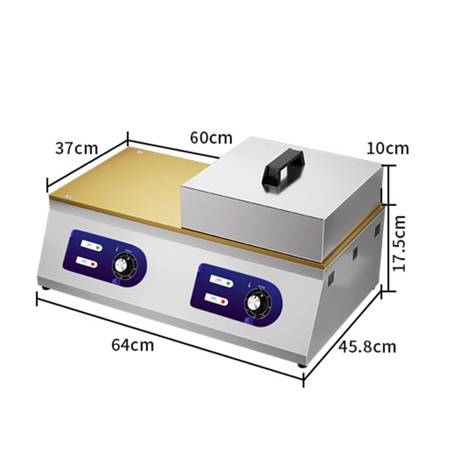 Commercial Souffle Machine, 1500W Electric Souffle Pastry Machine, Temperature Range 50~300°C, With Non-Stick Copper Heating Plate, Cake Baker Equipment, For Restaurants, Bakeries