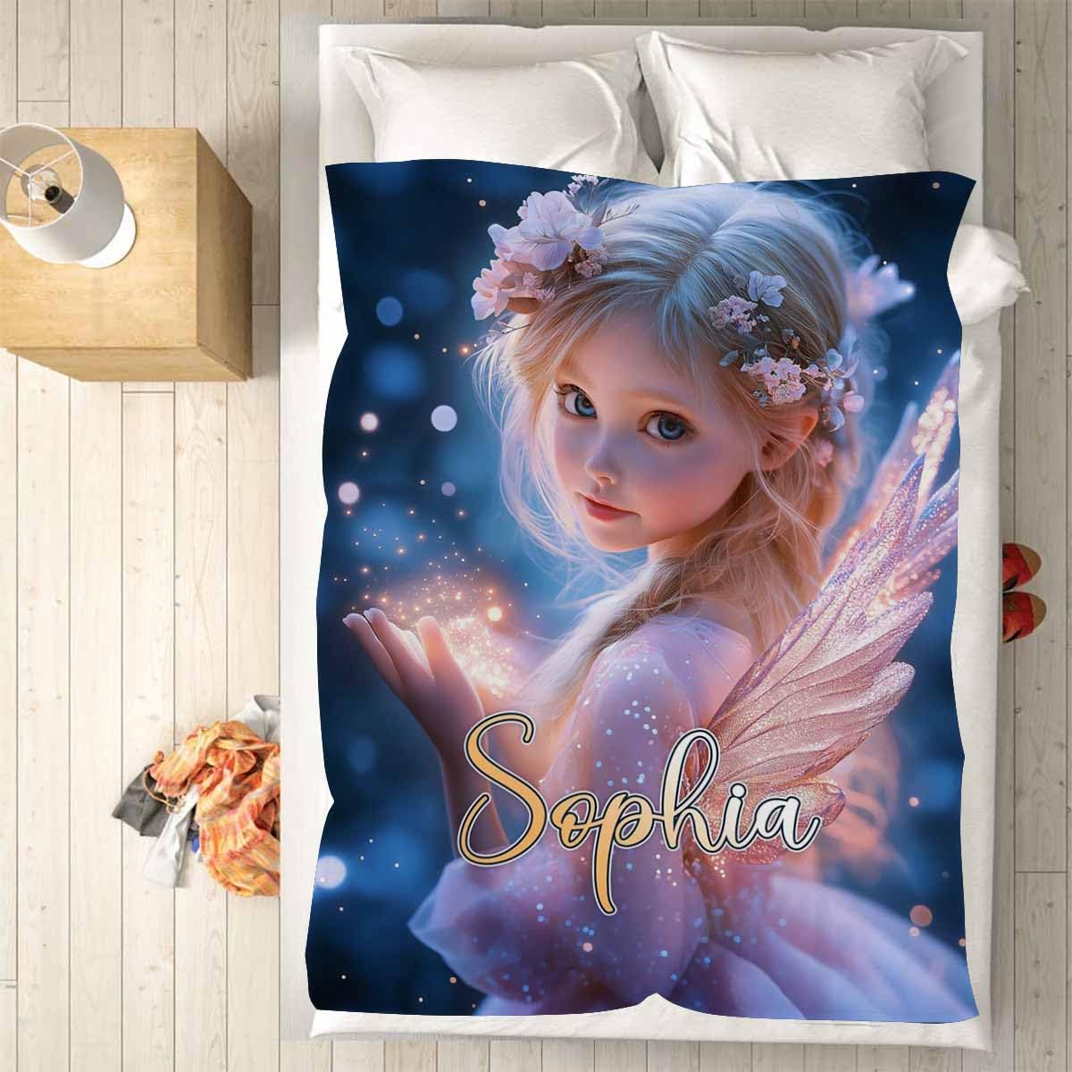 Artsadd Personalized Blanket for Girls, Custom Princess Blankets with Name for Baby Girl Customized Name Blankets for Daughter Custom Baby Blanket for Infant Toddler