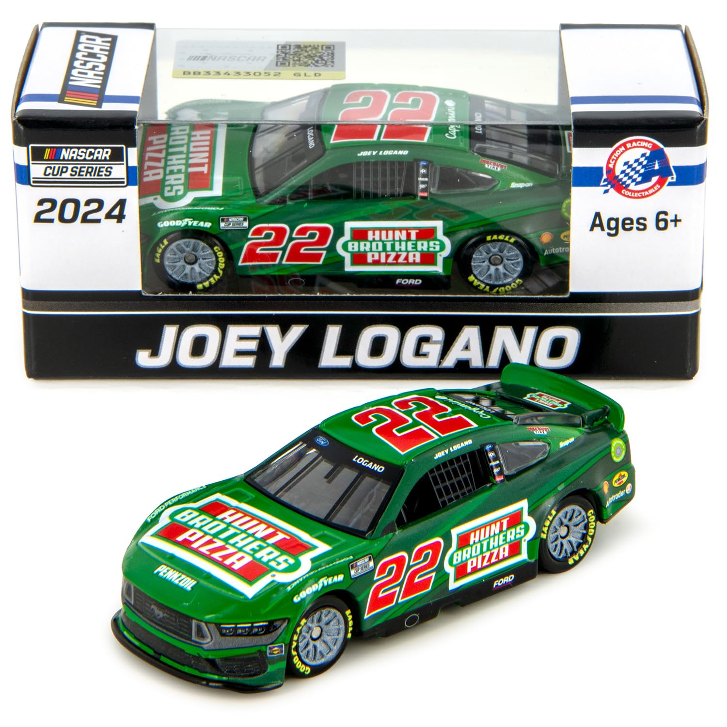 Lionel Racing Joey Logano 2024 Hunt Brothers Pizza Green Diecast Car 1:64 Scale