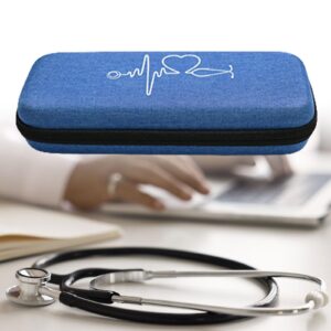 Yajuyi Stethoscope Case Storage Box EVA Bag Stethoscope Holder Container Travel Case Organizer, Dark Blue