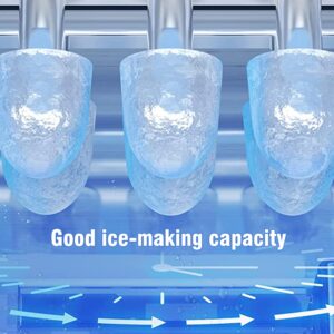 E-Macht Ice Maker Countertop, 2 Sizes of Bullet Ice, Portable Ice Machine with Self-Cleaning, 9 Ice Blocks in Only 6 Minutes, 27lbs/24H for Home Kitchen Office Party