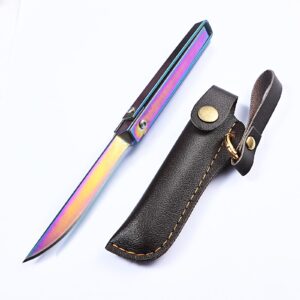 wild tactical survival folding pocket knife, mini hunting camping knife, multi-color titanium steel safety fold handle design, good for outdoor hiking fishing