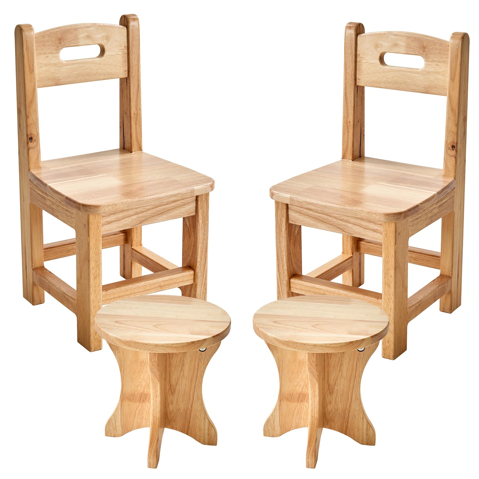 Rubber Wood Solid Wood Children Chair for Kids, Kindgarten and Kids' Home Furniture-Team Set（4pcs）