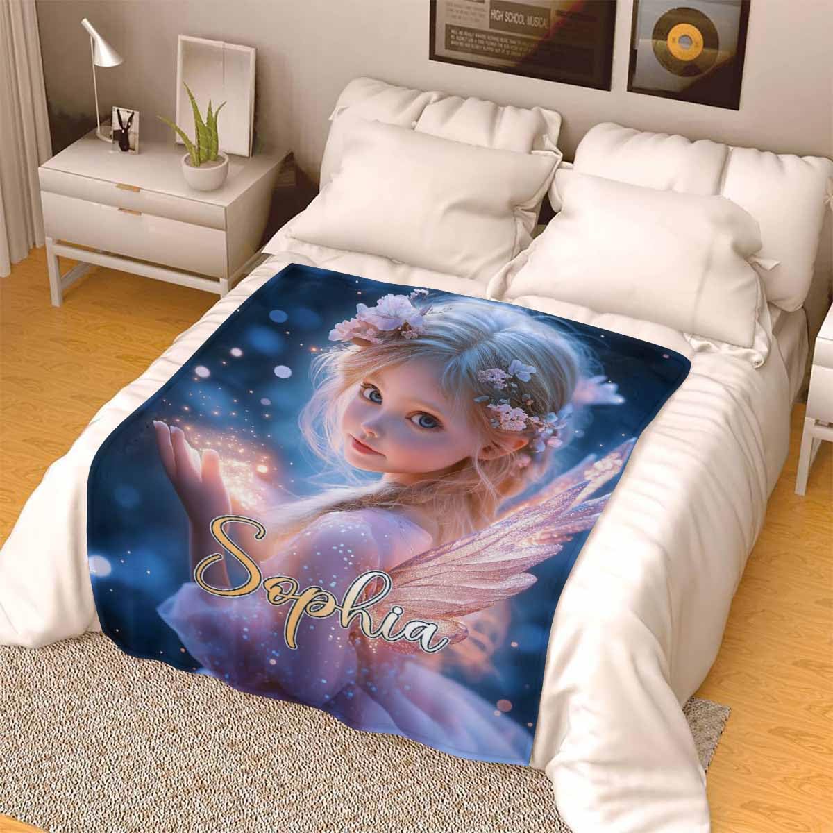 Artsadd Personalized Blanket for Girls, Custom Princess Blankets with Name for Baby Girl Customized Name Blankets for Daughter Custom Baby Blanket for Infant Toddler