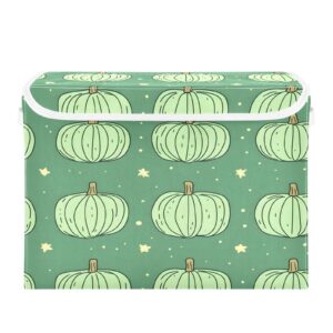 dalawu containers baskets with lids green pumpkin fabric foldable storage bins organizer with lid collapsible storage boxes for home bedroom closet office