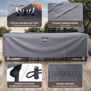 Patio Furniture Covers for 6 Pieces Set - Waterproof 600D Oxford Fabric Cover for 6 PCS Outdoor Sets Couch Rocking Chairs 2 Ottomans Coffee Fire Pit Table Sectional Sofa Dining Chair – XL/Space Grey