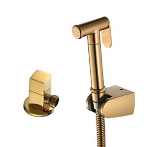 zlocyivhe bidet sprayer for toilet, handheld cloth diaper sprayer, bathroom jet sprayer kit spray attachment with hose and shower angle valve,titanium gold(titanium gold)