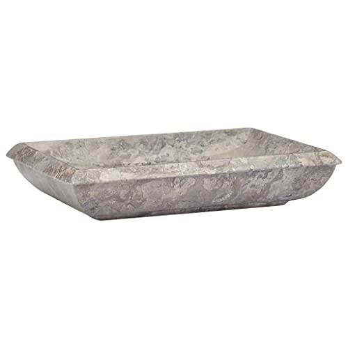 Sink Gray 19.7"x13.8"x3.9" Marble,Modern Marble Countertop Sink: A Stylish and Durable Addition to Your Bathroom Bath Fixtures，Bathroom Sinks