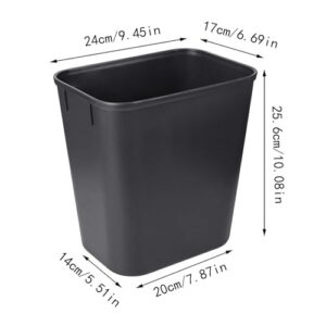 KELINFONG Bathroom Trash Can,2.5 Gallons Black Plastic Trashcans for Kitchens,Narrow Spaces Trash Bin Garbage Bin Waste Basket,Fits Under Desk Bedroom,Dorm,Outdoor,Office,Living Room,Bathroom,Kitchen