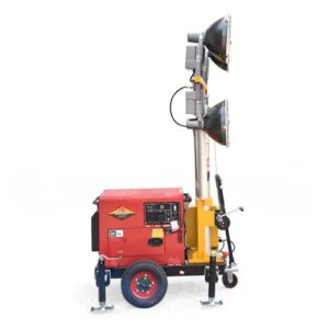 Mobile Lighting Tower with 4 Jack Supports Light Tower Hydraulic Lighting Tower with Diesel Engine