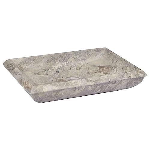 Sink Gray 19.7"x13.8"x3.9" Marble,Modern Marble Countertop Sink: A Stylish and Durable Addition to Your Bathroom Bath Fixtures，Bathroom Sinks