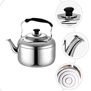 Mikinona Stainless Steel Kettle Japanese Tea Kettle Stove Vintage Teapot Kettle Cooker Liter Kettle for Camping Water Jug Coffee Espresso Machine Boiling Kettle Teapot Water Kettle Silver