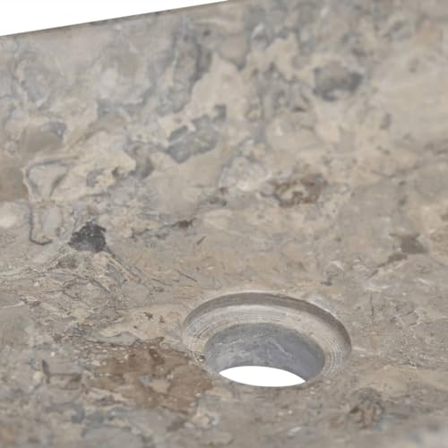 Sink Gray 19.7"x13.8"x3.9" Marble,Modern Marble Countertop Sink: A Stylish and Durable Addition to Your Bathroom Bath Fixtures，Bathroom Sinks