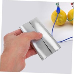 SOLUSTRE 4pcs Sheet Zinc Element Plate Zinc Electrode Strips Zinc Plating Strips Fruit Battery Science Kit Experiment Anode Science Experiment Supplies Electrode Material Zinc Anode Silver