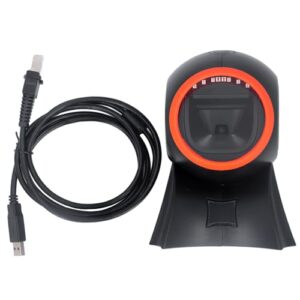 Desktop Barcode Reader, Automatic Sensing QR Code Scanner High Accuracy Compact Design for Supermarket Shopping Mall