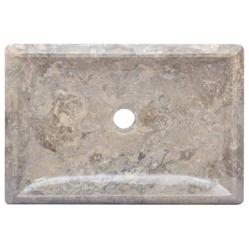 Sink Gray 19.7"x13.8"x3.9" Marble,Modern Marble Countertop Sink: A Stylish and Durable Addition to Your Bathroom Bath Fixtures，Bathroom Sinks