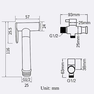 ZLOCYIVHE Bidet Shower Attachment Handheld Bidet Sprayer Kit Toilet Sprayer for Cloth Diapers Cold Water Brass with Hose Toilet Bidet Sprayer Set