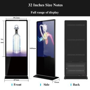 32 Inch Digital Signage Kiosk,Vertical Floor Standing Touch Screen Advertising Machine,1920 * 1080px Automatic Media Commercial Interactive Advertising Display Screen,32inches