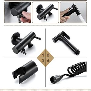 ZLOCYIVHE Bathroom Toilet Bidet Black Shower Set with Shower Hose, Handheld Portable Diaper Bidet Toilet Sprayer