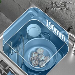 Utility Sink Single Bowl Stainless Steel Commercial Kitchen Sink w/Single Cold and Hot Faucet,with Left Right Drainboard for Laundry Backyard Garage Camping Portable Handwashing S