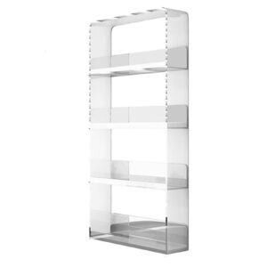 gripithpy large acrylic wall mounted bathroom shelves, tiered large capacity makeup floating rack, punch-free storage organizer for dresser, bathroom, toile(15.7x3.1x35.4in, transparent)