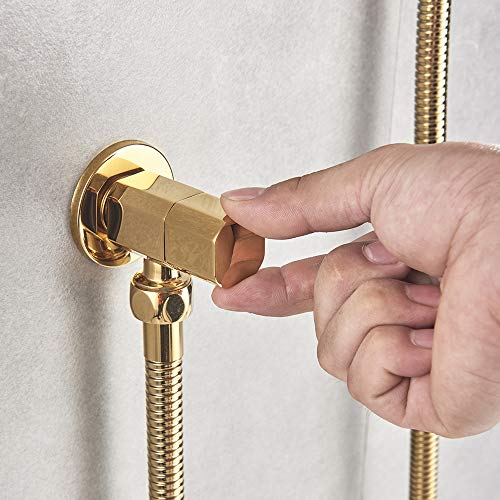 ZLOCYIVHE Handheld Toilet Bidet Sprayer, Brass Shower Tap Washer Mixer Single Cold Water Shower Sprayer Head Tap, Gold Toilet Bidet Faucets