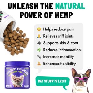 LEGITPET Hemp Hip & Joint Supplement for Dogs 120 Soft Chews and Omega 3 Alaskan Salmon Oil Treats for Dogs 120 Chews