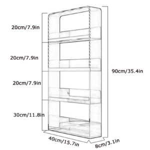 GRIPITHPY Large Acrylic Wall Mounted Bathroom Shelves, Tiered Large Capacity Makeup Floating Rack, Punch-Free Storage Organizer for Dresser, Bathroom, Toile(15.7x3.1x35.4in, Transparent)