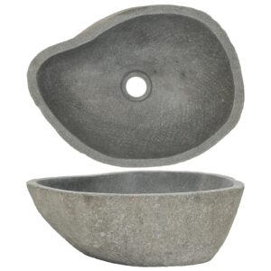 Basin River Stone Oval 14.6"-18.1",Oval Naturally-derived River Stone Wash Basin Bathroom Vanity for Modern Washrooms Bath Fixtures，Bathroom Sinks