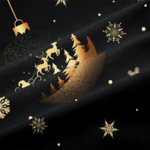 CCoutueChen Merry Christmas Soft Duvet Cover Queen Black Christmas Snowflakes Comforter Cover Happy New Year Farmhouse Decor Xmas Duvet Cover Set 3 Piece(2 Pillowcases, No Comforter)