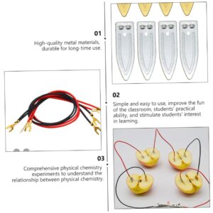 Toyvian 2 Sets Fruit Power Generation Experiment Equipment Lemon Battery Kit Fruit Battery Experimental Supplies Toy Experiments DIY Fruit Battery Power Experiment Supplies Metal