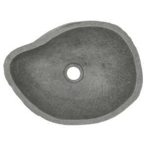 Basin River Stone Oval 14.6"-18.1",Oval Naturally-derived River Stone Wash Basin Bathroom Vanity for Modern Washrooms Bath Fixtures，Bathroom Sinks