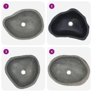 Basin River Stone Oval 14.6"-18.1",Oval Naturally-derived River Stone Wash Basin Bathroom Vanity for Modern Washrooms Bath Fixtures，Bathroom Sinks