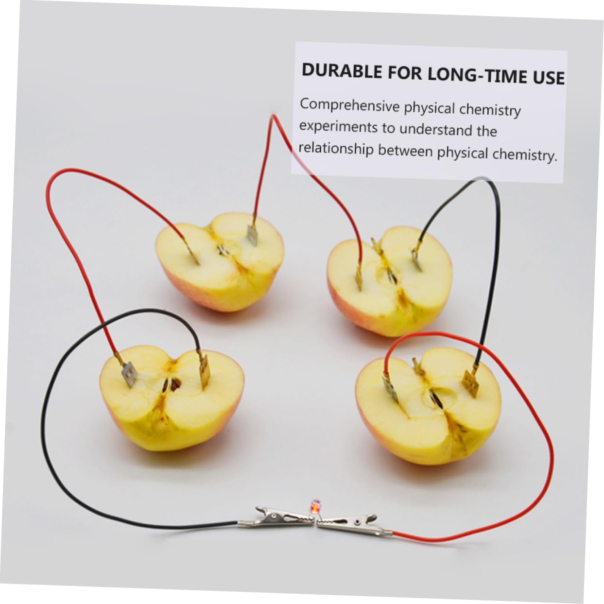 Toyvian 2 Sets Fruit Power Generation Experiment Equipment Lemon Battery Kit Fruit Battery Experimental Supplies Toy Experiments DIY Fruit Battery Power Experiment Supplies Metal