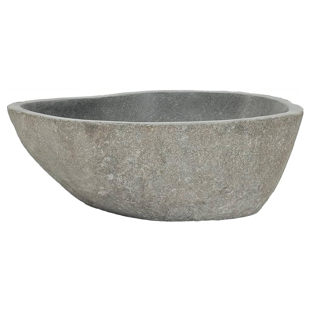 Basin River Stone Oval 14.6"-18.1",Oval Naturally-derived River Stone Wash Basin Bathroom Vanity for Modern Washrooms Bath Fixtures，Bathroom Sinks