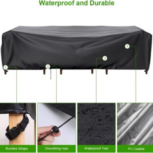 43L x 31W x 28H inches Patio Furniture Cover, Patio Furniture Covers Extra Large Outdoor Set Waterproof, Tough Outdoor Furniture Covers for Deck Lawn and Backyard Wind Dust Proof Anti-UV