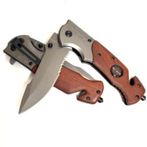 goldensun trump president 2014 wood handle folding tactical pocket knife gse866wh