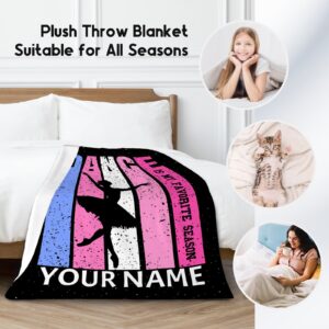 Personalized Dance Gifts, Dance Blanket for Girls Dancers, Ballerina Gifts, Custom Gifts for Her&Teacher, Flannel Throw Blankets for Couch Sofa, 40"x50" Soft Cozy Girls Blankets for Outdoor Travel