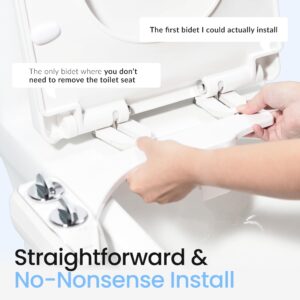 LUXE Bidet NEO 185 Plus - Value Pack of 2 - Patented Bidet Attachments for Toilet Seat with Innovative Hinges to Clean, Slide-in Easy Install, and Advanced 360° Self-Clean (Chrome and White)