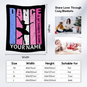 Personalized Dance Gifts, Dance Blanket for Girls Dancers, Ballerina Gifts, Custom Gifts for Her&Teacher, Flannel Throw Blankets for Couch Sofa, 40"x50" Soft Cozy Girls Blankets for Outdoor Travel