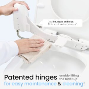 LUXE Bidet NEO 185 Plus - Value Pack of 2 - Patented Bidet Attachments for Toilet Seat with Innovative Hinges to Clean, Slide-in Easy Install, and Advanced 360° Self-Clean (Chrome and White)