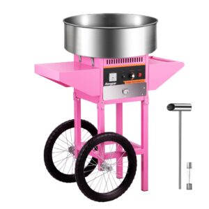 rengue cotton candy machine commercial, 1000w electric cotton candy maker, cotton candy machinewith stainless steel bowl, sugar scoop, storage drawer, perfect for family party, kids birthday