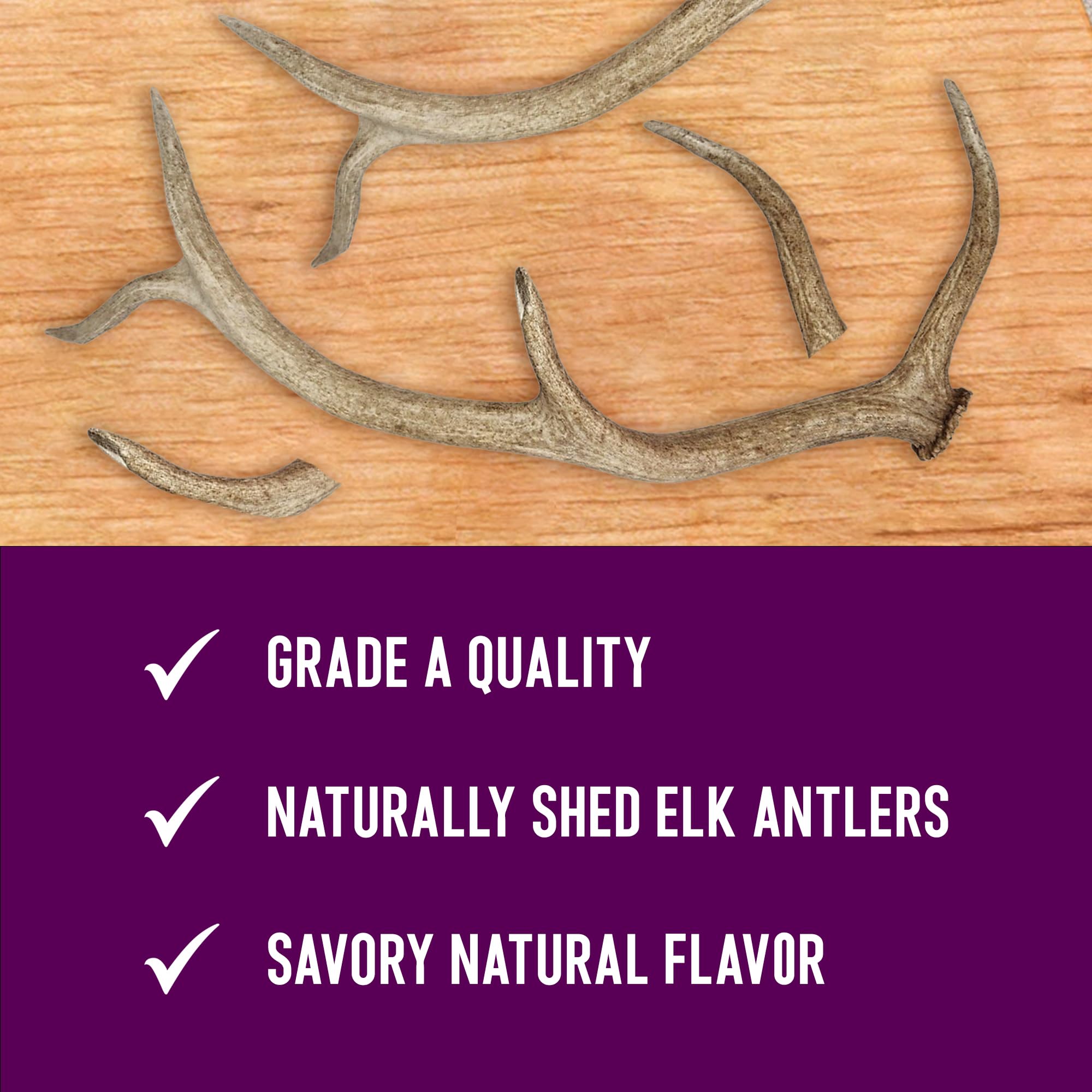 Health Extension Natural Elk Antlers for Dogs, Large Whole – Long-Lasting Chews for Aggressive Chewers, Dental Health Promotion, Ideal Puppy Training Treat