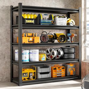 72" H Garage Shelving Unit, Garage Storage Shelves 2500LBS Heavy Duty Shelving, Adjustable 5 Tier Metal Shelving Utility Shelf, Storage Rack for Industrial, Warehouse, Basement (16" D*36" W*72" H)