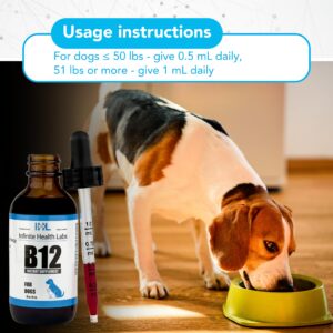 Liquid Vitamin B-12 for Dogs - Methylcobalamin Liquid Supplement for Pets - Dog Vitamins for Medium & Large Breed - Pet Vitamins and Supplements - Dog Multivitamins Liquid