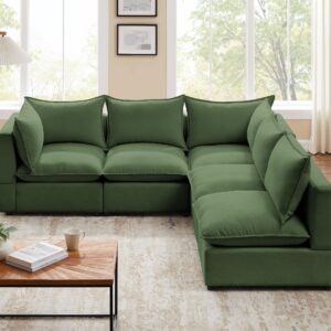 VANOMi Modular Sectional Sofa, 6 Seater Sleeper Sectional Sofa Modular Sectional Couch for Living Room